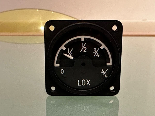 AIRCRAFT LOX LIQUID Oxygen Quantity Indicator Cockpit Intertechnique ...