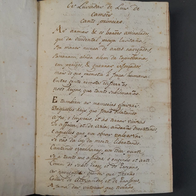 L-1795. LES LUSIADES De Luis De Camões. Manuscrit Du XVIII Siècle ...