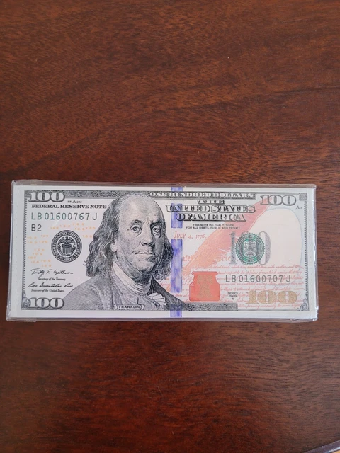 BRAND NEW USA 100 Benjamin Franklin Money Bifold Canvas Wallet $20.00 ...