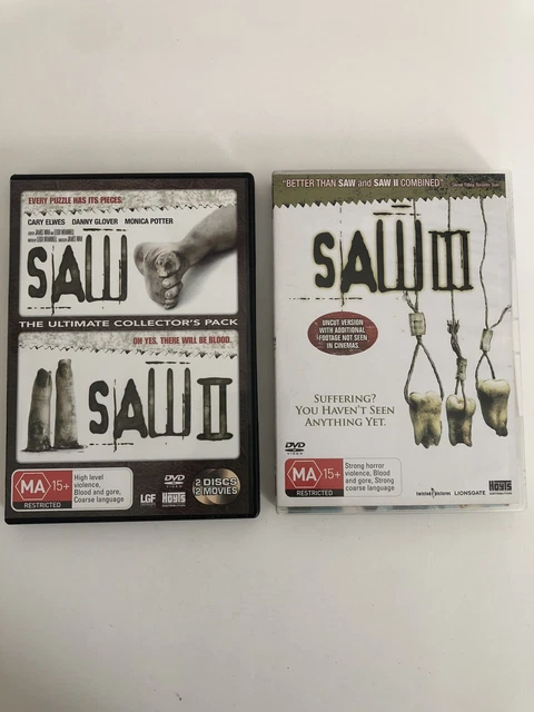 SAW 1, 2 & 3 - 3 DVD SET Region 4 Free Shipping $15.00 - PicClick AU