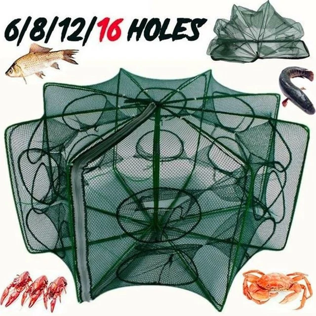6/8/12/16HOLES FISHING NET Shrimp Cage Foldable Crab L0G1 Trap Cra EUR ...