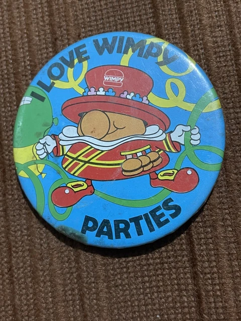 VINTAGE BADGE 58MM I Love Wimpy Parties Mr Wimpy £3.49 - PicClick UK