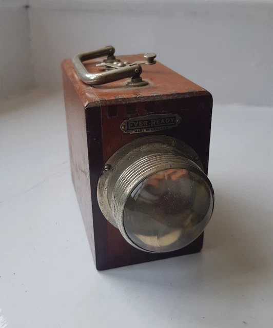 VINTAGE WW1 EVER Ready Wooden Officers Hand Torch/Lamp/Light For ...