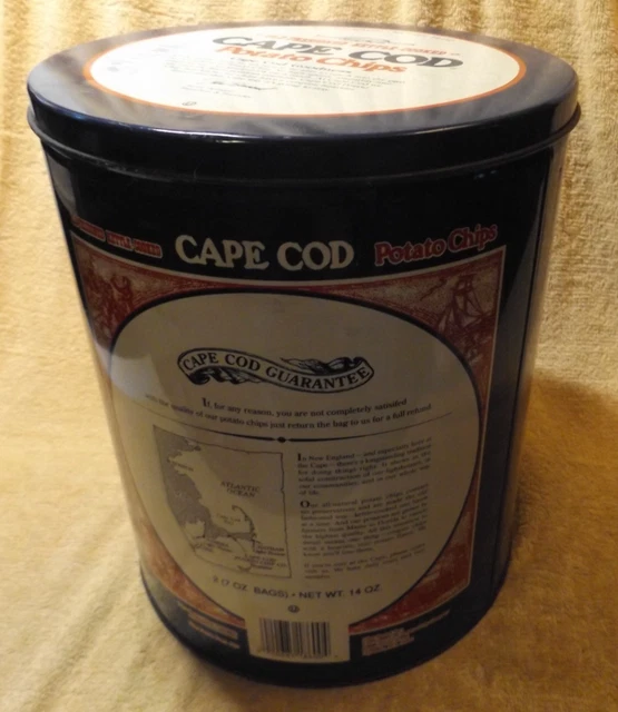 CAPE COD POTATO CHIPS Vintage Tin with Nobska Light House held 2 (7oz ...