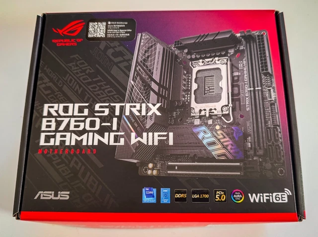 ASUS ROG STRIX B760-I Mini-ITX Gaming Motherboard LGA1700 DDR5 PCIe 5.0 ...