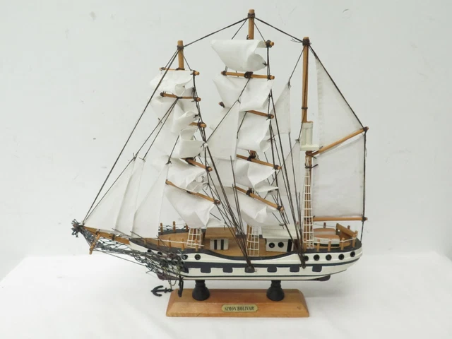 SIMON BOLIVAR MODEL Barque Historical Ship 12.5 Inch Nauticalia Wooden ...