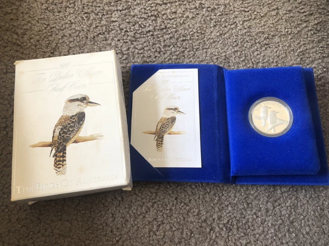 1989 KOOKABURRA, BIRDS Of Australia $10 Silver Proof Coin, Uncirculated ...