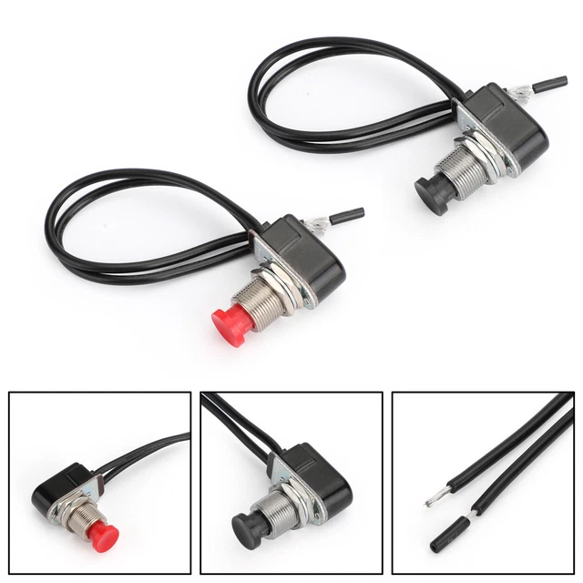 NORMALLY CLOSED/OPEN MOMENTARY Self-resetting Push Button Reset Switch w/Wire EUR 6,24 - PicClick DE