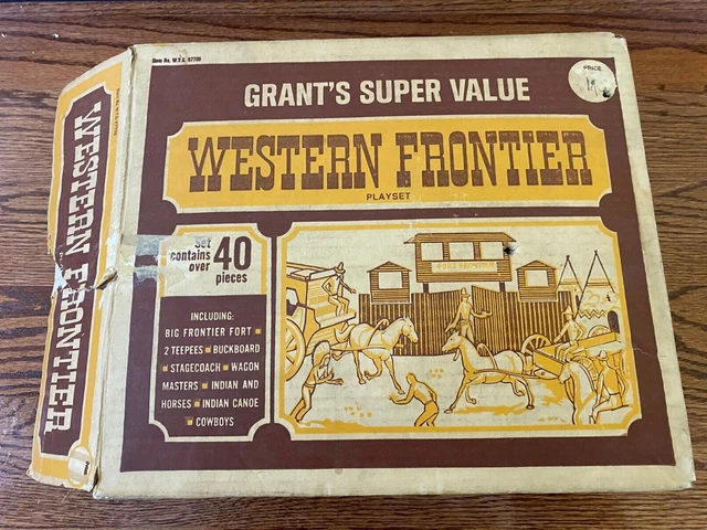 VINTAGE WESTERN FRONTIER Town Playset Cowboys Horses Figure 87700 £45. ...