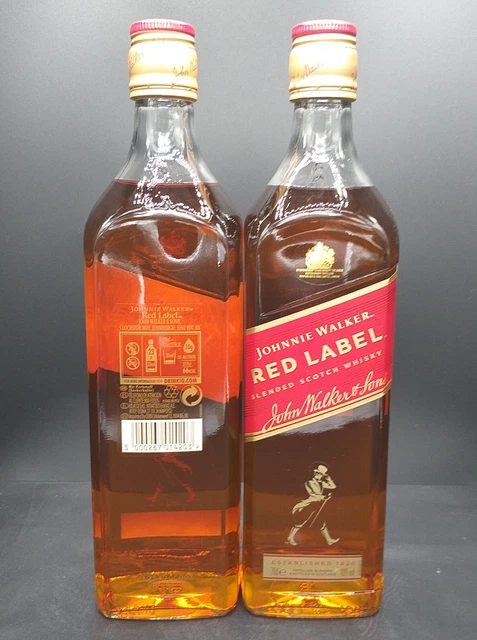 JOHNNIE WALKER RED Label Blended Scotch Whisky 40% Alkohol Scotland 2x0 ...