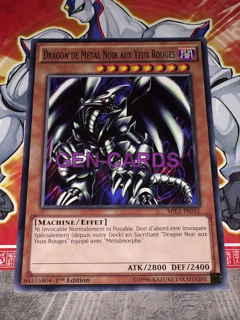 CARTE YU GI Oh DRAGON DE METAL NOIR AUX YEUX ROUGES MIL1-FR035 EUR 1,80 ...
