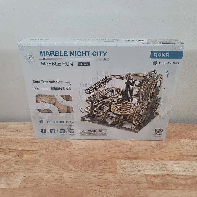 ROKR MARBLE NIGHT City Marble Run LGA01 3D Wooden Puzzle New Sealed $47 ...