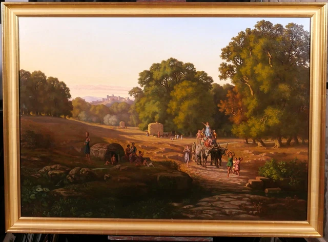 GASPARD ANRIOUD PAINTING Landscape Italy Romanticism Harvest Rome ...