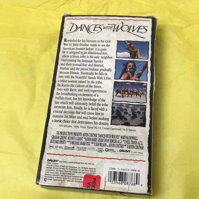 DANCES WITH WOLVES VHS Tape Orion Keven Costner Western £2.66 - PicClick UK
