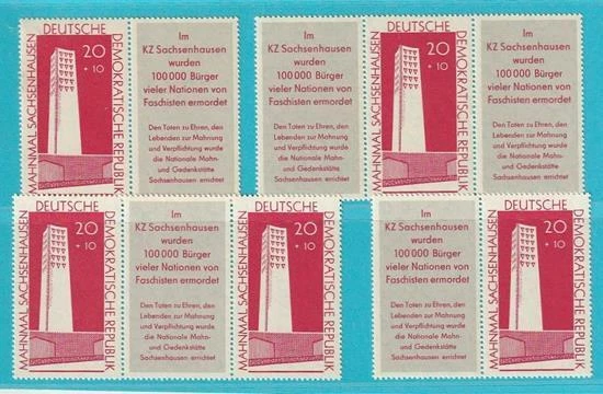 DDR AUS 1960 ** postfrisch MiNr. 783 Zd, WZd 24 - Wzd 27 Gedenkstätten ...