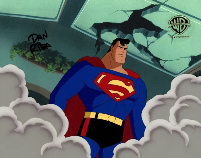 SUPERMAN ANIMATED SERIES-ORIGINAL Prod Cel-Superman-Father's Day-Signed ...