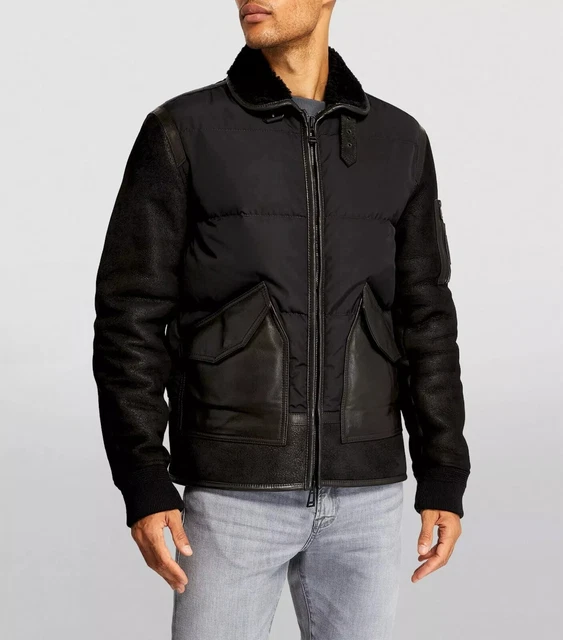 AUTHENTIC BELSTAFF COCKPIT Shearling Leather Aviator Jacket 38 UK 48 IT ...
