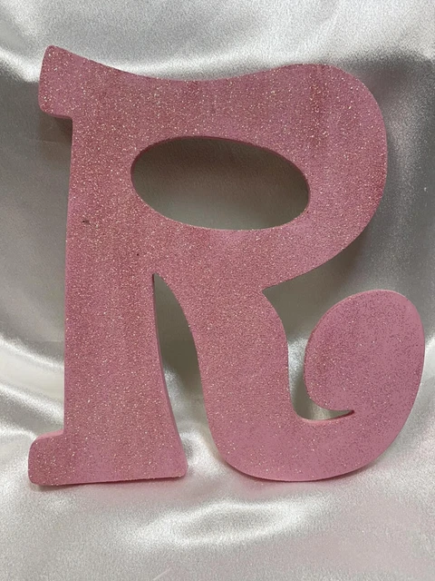 9& CURSIVE UPPER Case Letter R Wall Hanging Glitter Pink Hobby Lobby ...