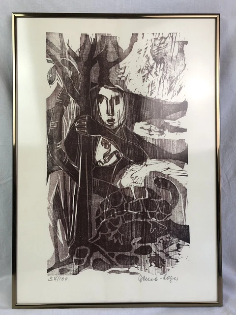 MARIA BEINE-HAGER (1919 -1991 Ansbach) Farbholzschnitt /Japanbütten ...