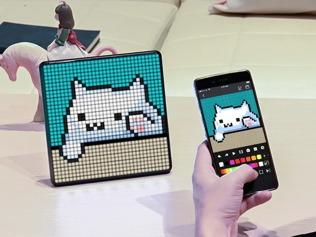 DIVOOM PIXOO-MAX CUSTOMIZABLE Pixel Art Signboard LED 32x32 Matrix ...