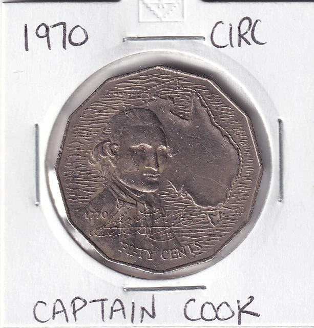 1970 AUSTRALIAN 50 Cent Captain Cook Circulated Coin... EUR 1,23 ...
