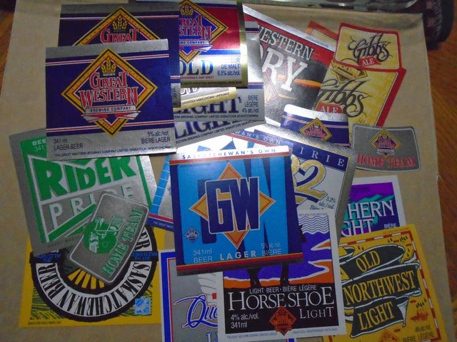 21 BEER LABELS Lot from Great Western Brewing, Saskatoon SK - Canada $6 ...