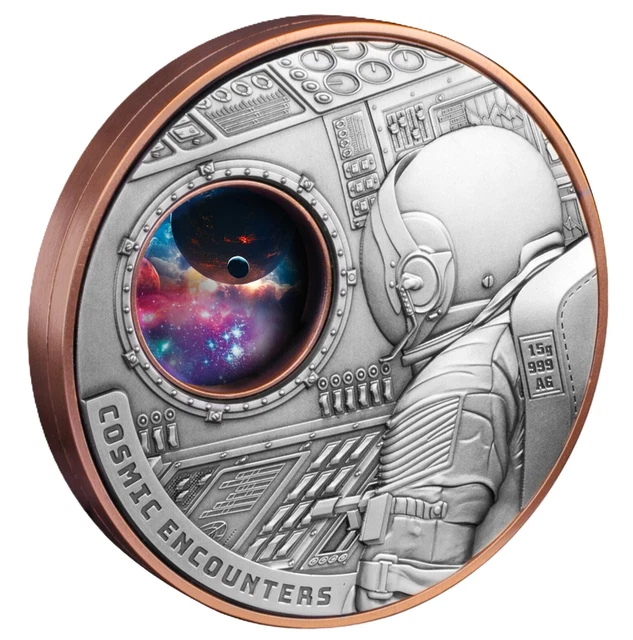 COPPER - SILVER Coin 355 Grams Cosmic Encounters 2025 - Rotating Window ...