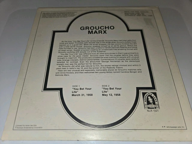 GROUCHO MARX AN Evening With (Vg+) Sp-3515 Lp Vinyl Record £6.24 ...