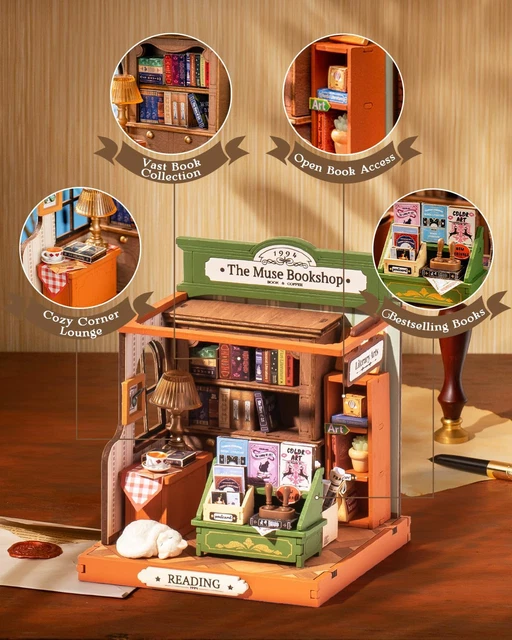 ROLIFE DIY MINIATURE House Kit - The Muse Bookshop Model for Adults ...