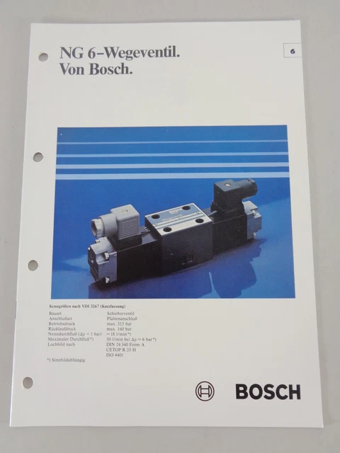 PROSPECTUS/TECHNICAL INFO BOSCH NG 6-Wegeventil Stand 11/1980 £15.71 ...