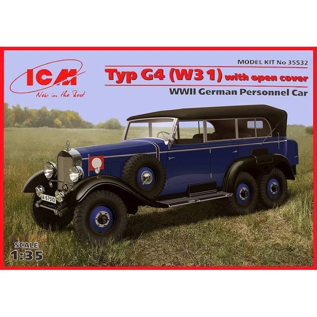 MODELL AUTO TYP G4 (w31) Passagier Car W / Open Cover ICM 35532 1/35ème ...