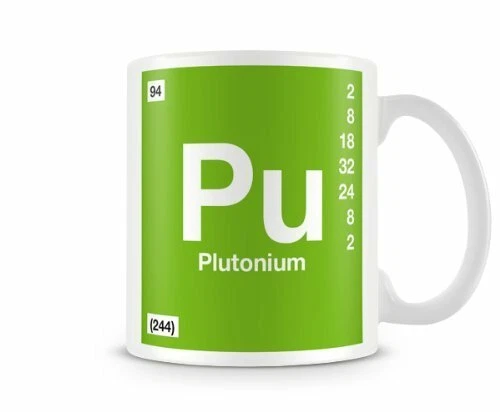PERIODIC TABLE OF Elements 94 Pu - Plutonium Symbol Mug by BWW Print ...