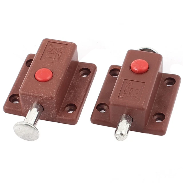 WINDOW DOOR SPRING Loaded Plastic Push Button Automatic Latch Bolts ...