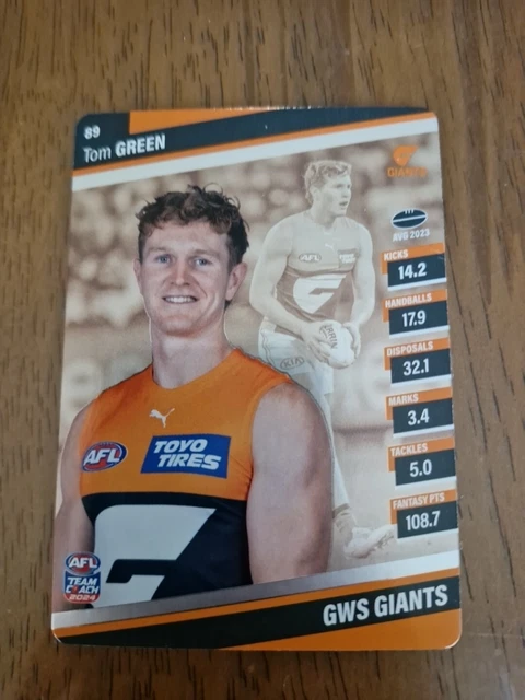 2024 TEAMCOACH SILVER Gws Giants Tom Green 89 Card Afl Team Coach $3.00 ...