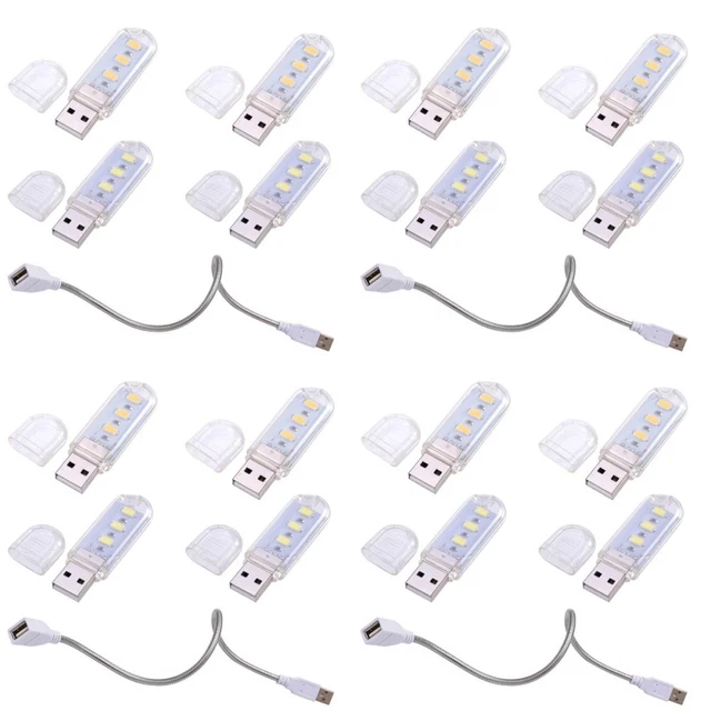 4 COUNT USB Powered Lamp Portable Light Small Desk Computer Lights £22. ...