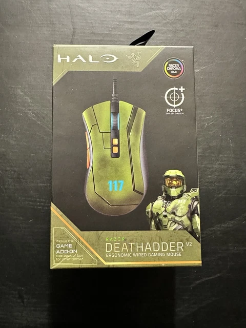 RAZER DEATHADDER V2 Ergonomic Wired Gaming Mouse Halo Infinite Edition ...