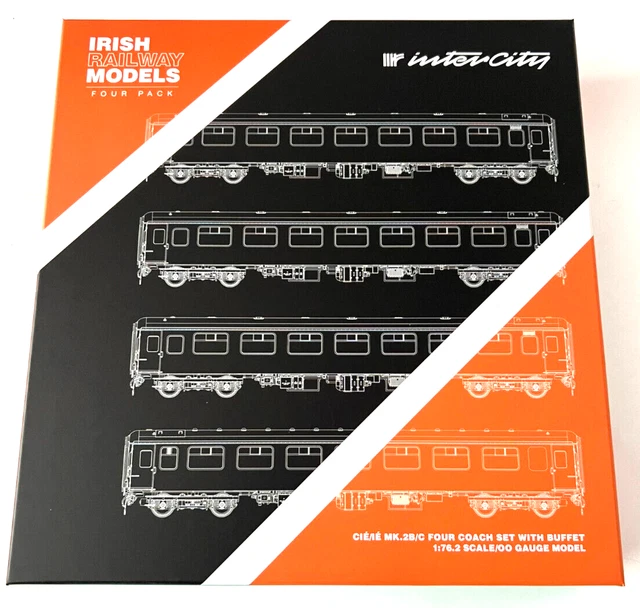 IRISH RAILWAY MODELS CIE/IR Mk.2b/c Passenger IR Orange 4 Coach Pack A ...