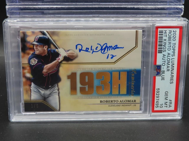2020 TOPPS LUMINARIES Roberto Alomar Hit Kings Auto Blu #1/5 PSA 10 ...