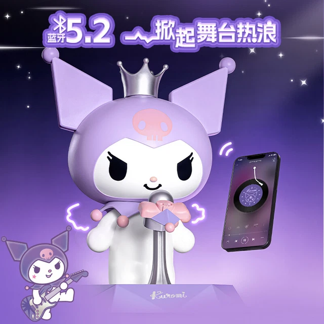 CUTE KUROMI LED Microphone Stage Wireless Bluetooth Speaker 5.2 Audio ...