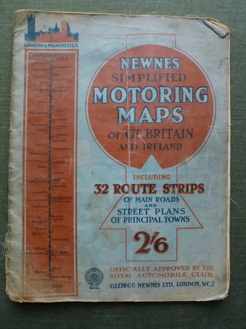VINTAGE NEWNES SIMPLIFIED Motoring Maps of Gt Britain and Ireland £5.25 ...