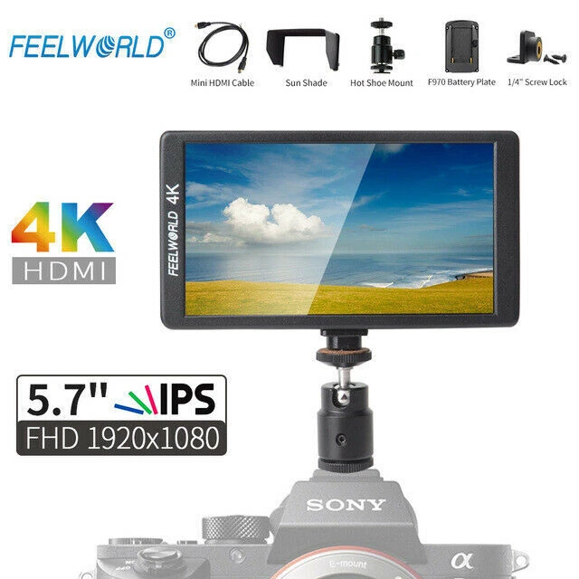 FEELWORLD F570 4K 5,7" monitor da campo on-camera monitor video HDMI ...