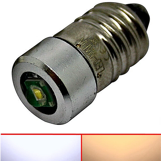 E10 3W LED 2V-6V Upgrade Ricambio Fronte Lampada Torcia Bianco Caldo ...