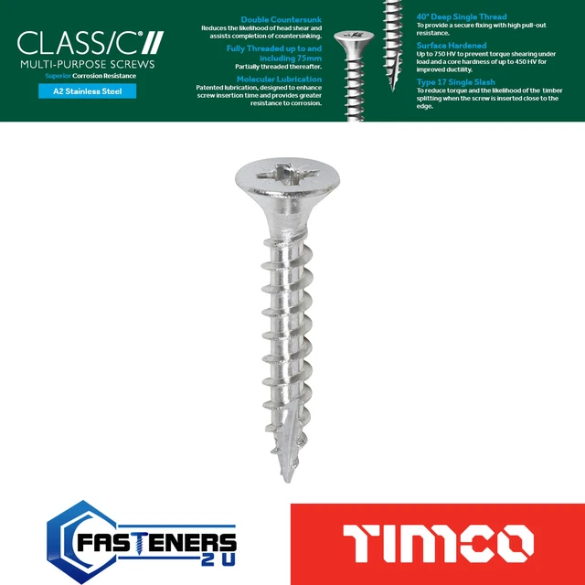 TIMCO CLASSIC A2 Stainless Steel Wood Screw 4 x 25mm £9.59 - PicClick UK