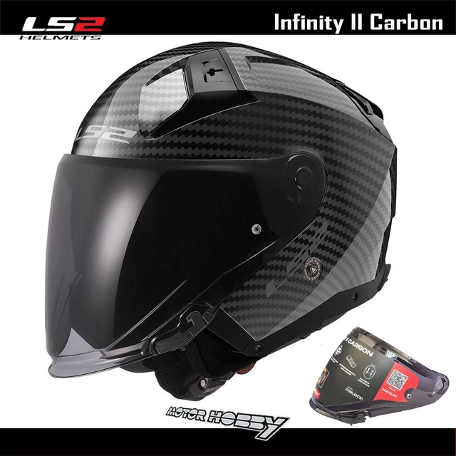 CASCO JET MOTO Scooter Ls2 Infinity Ii Carbon Of603 Ece 2206 +Visiera ...
