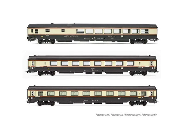 RIVAROSSI HR4358 H0 Set 3 carrozze FS IC 572/579 "Petruzzelli" Milano C.-Bari C EUR 165,53 ...