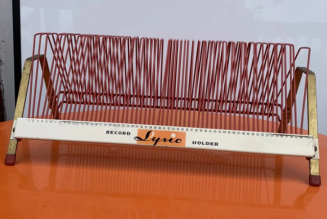VINTAGE 1950'S LYRIC Red Record Holder Audio Rack with 60 Numbered ...