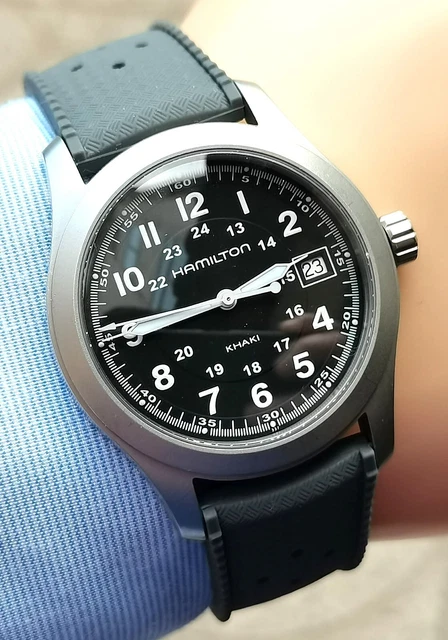 OROLOGIO HAMILTON KHAKI 38mm black dial swiss mov sport and military ...