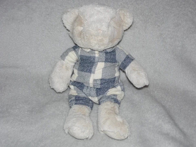 NEXT TEDDY SOFT toy brown bear blue check suit £16.45 - PicClick UK