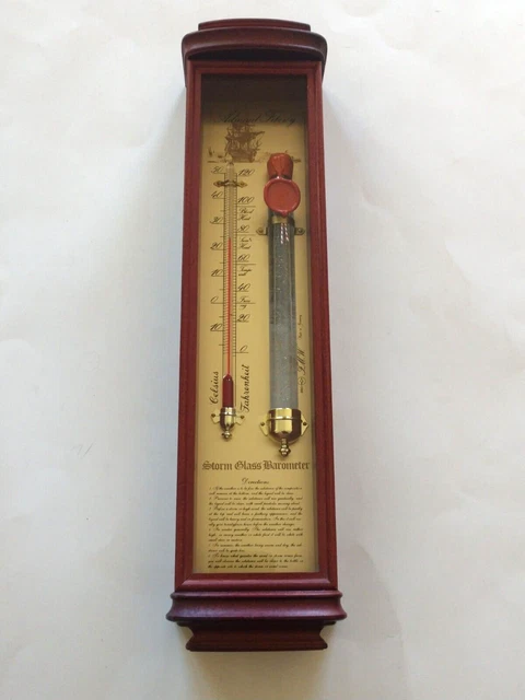 ADMIRAL FITZROY 18” Tall Vintage Original Storm Glass Barometer # 8951 ...
