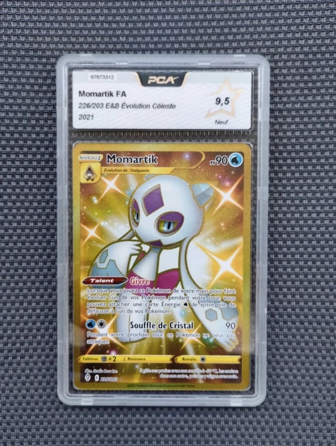 CARTE POKÉMON MOMARTIK Full Art Gold 226/203 Pca9,5 Évolution Céleste ...